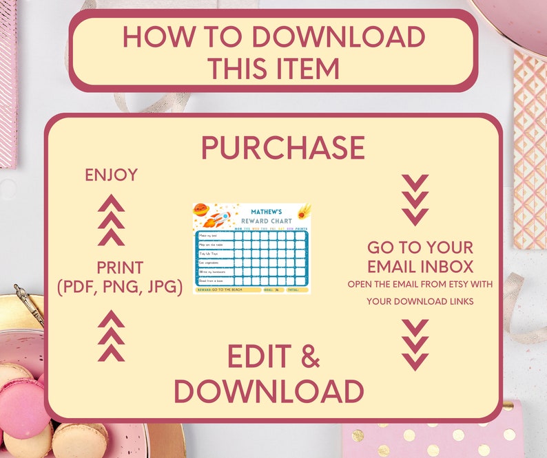 Editable Space Reward Chart Printable Behavior Chart Daily Chore Chart ...