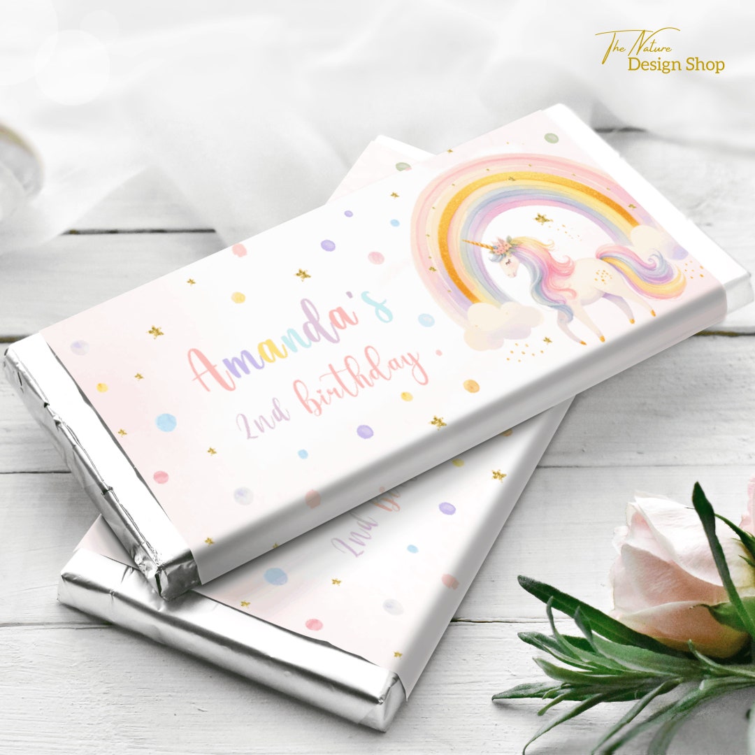 Editable Unicorn Chocolate Wrapper Unicorn Chocolate Bar Wrap Template ...