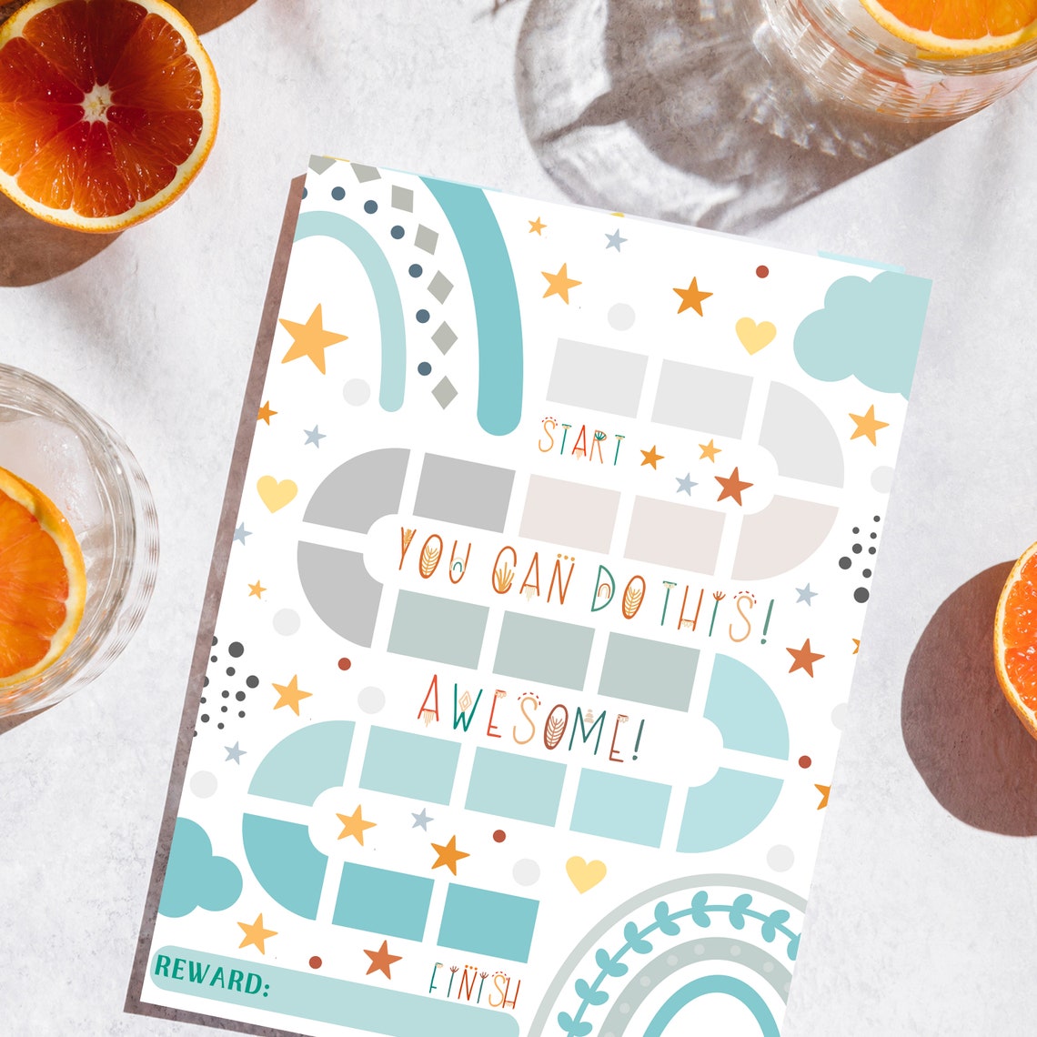 Colorful Boho Rainbow Reward Chart for Kids Daily Routine Chart Kids ...