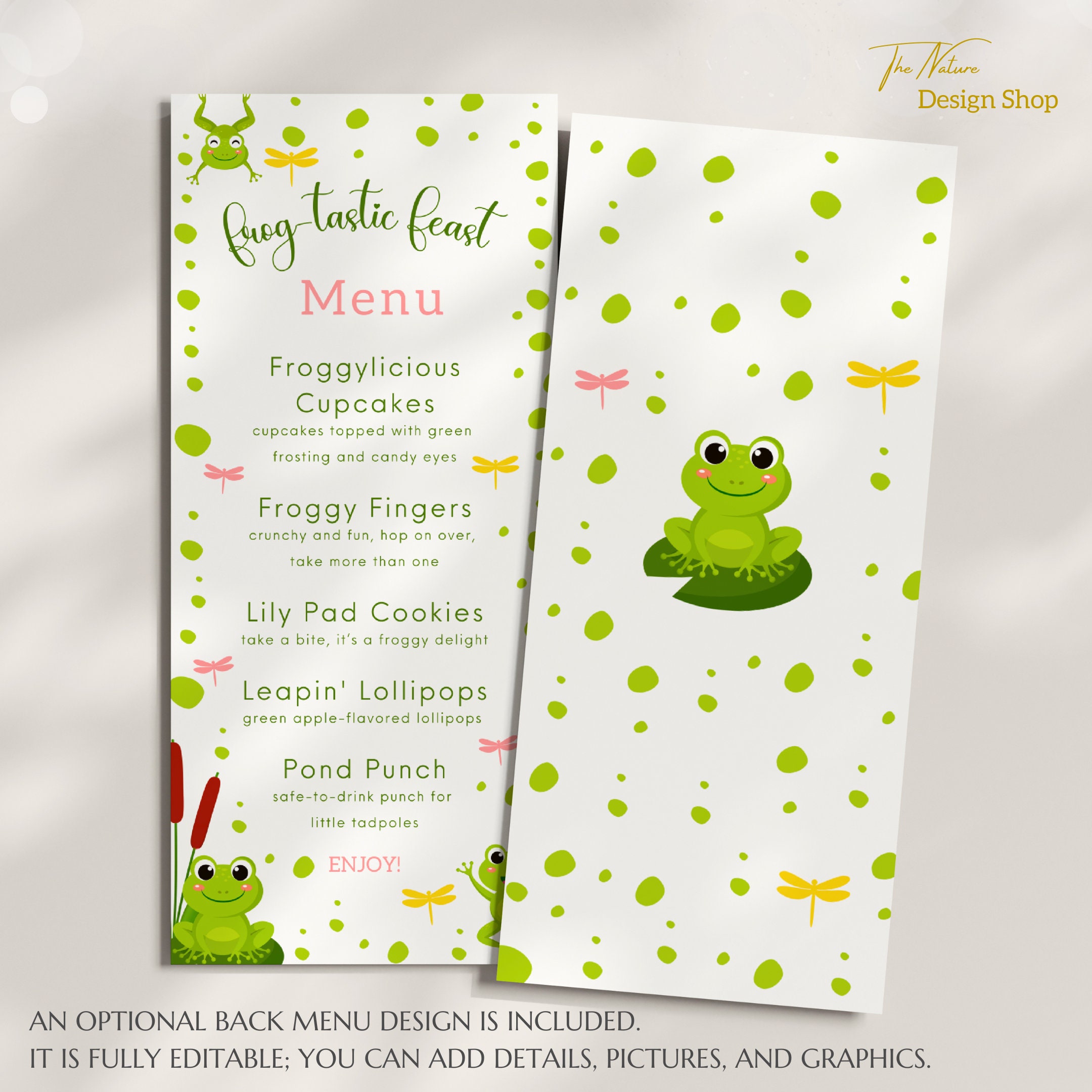 EDITABLE Frog Birthday Menu Frog Birthday Decorations Frog - Etsy