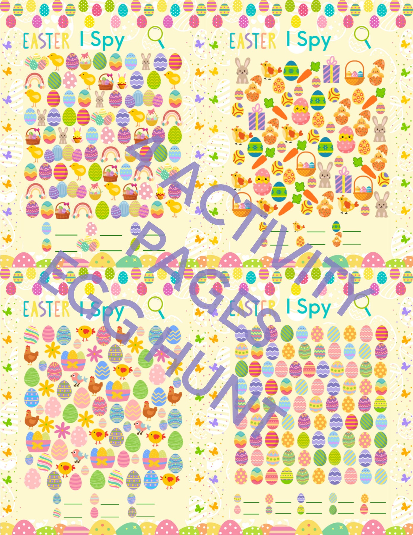 Kids I Spy Easter Egg Hunt Gift for Kids Easter I Spy Games Egg Hunt ...