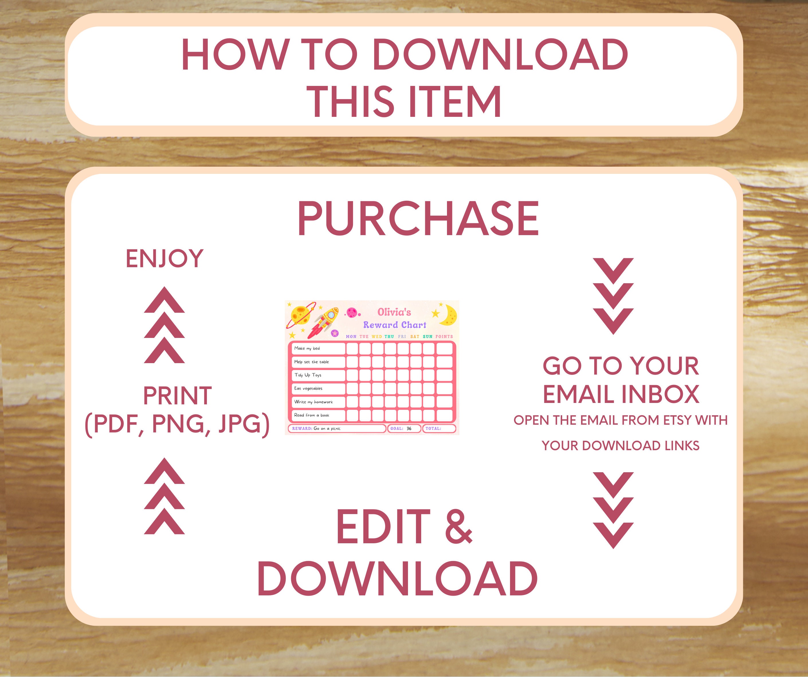 Editable Space Reward Chart Printable Behavior Chart Daily Chore Chart ...