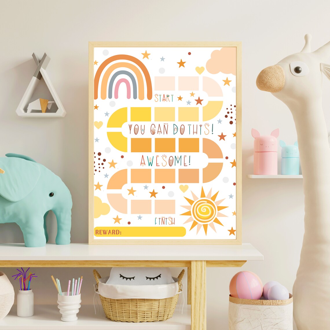 Colorful Boho Rainbow Reward Chart for Kids Daily Routine - Etsy