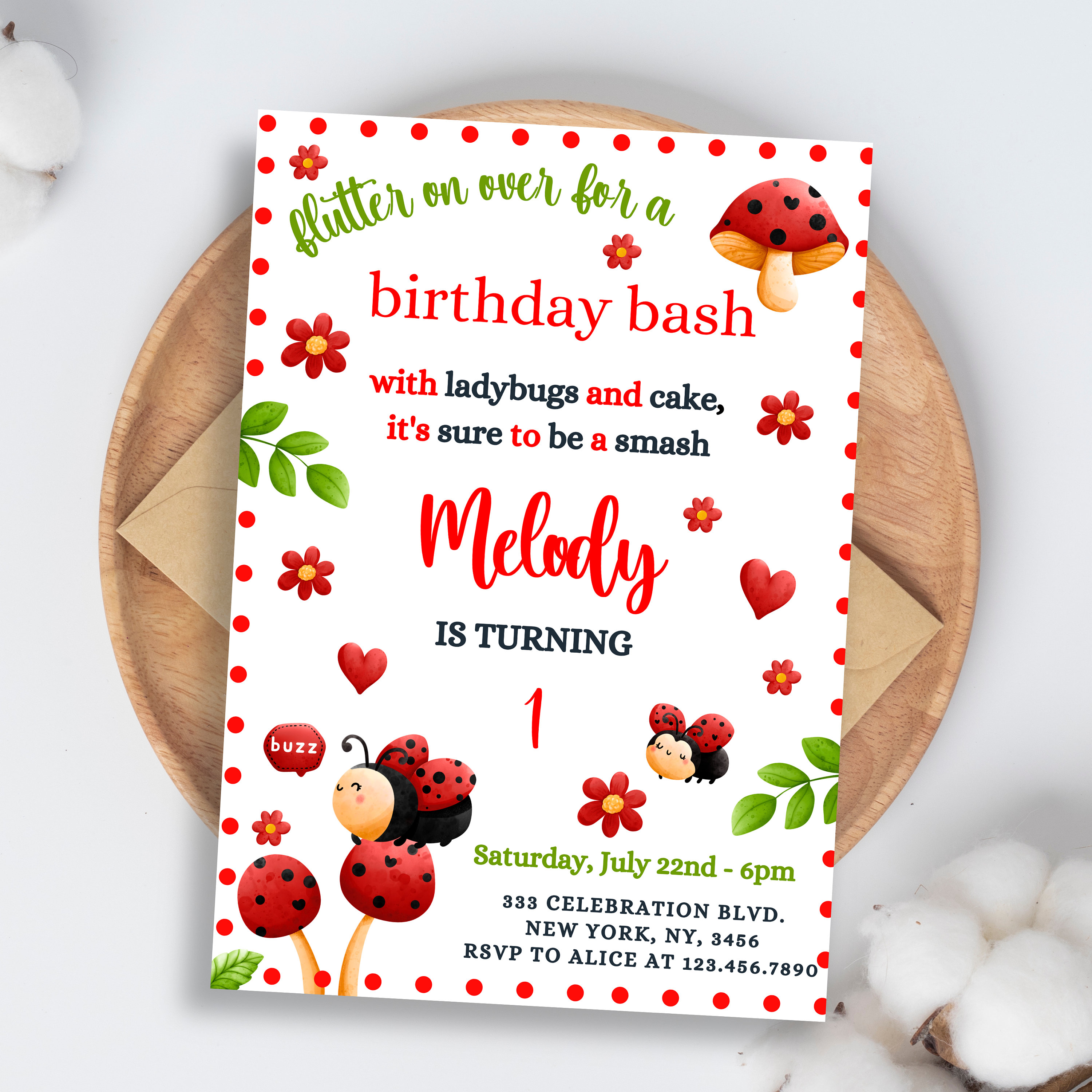 Ladybug Birthday Invitation Ladybug Invites Bugging Birthday Invitation ...