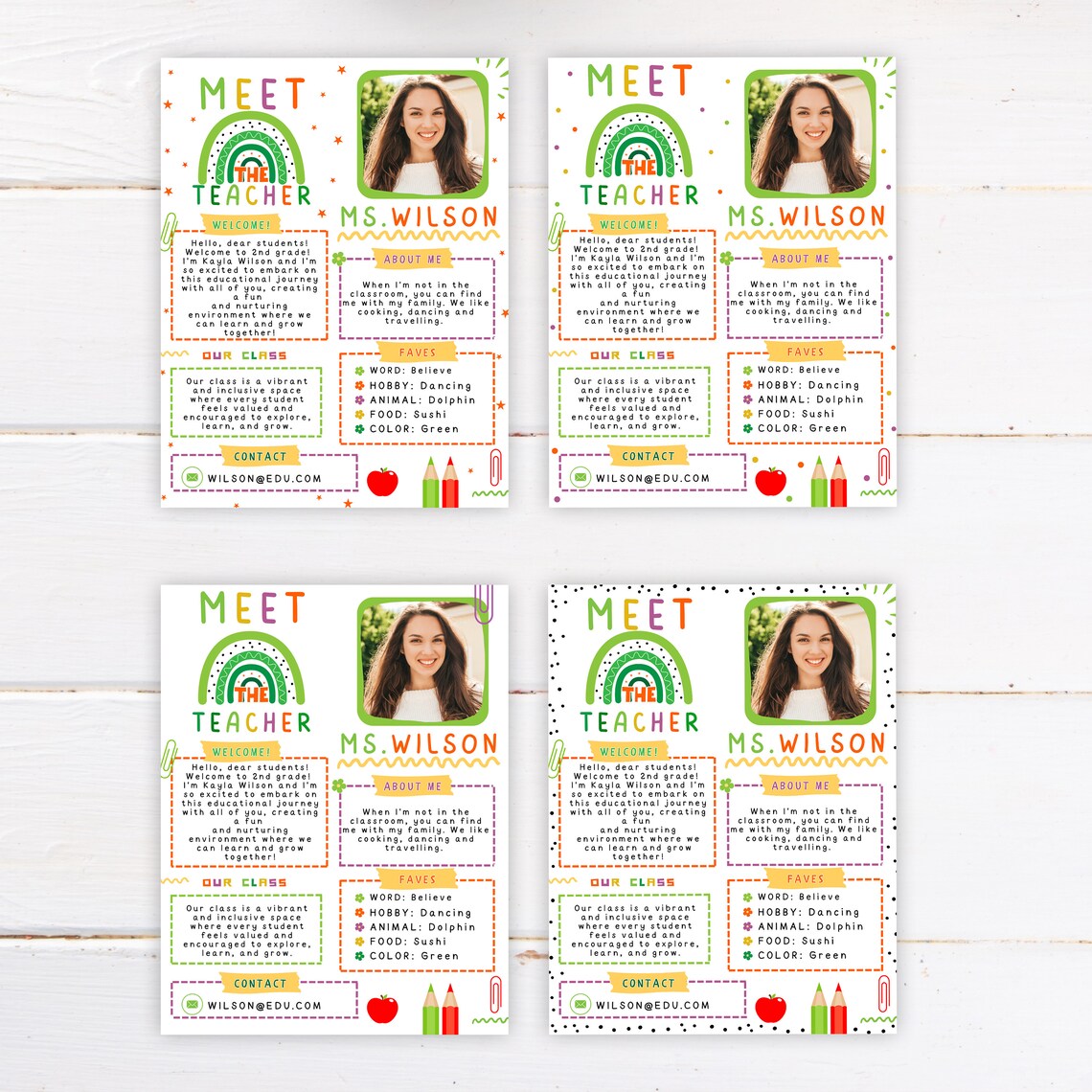 Meet the Teacher Editable Template Teacher Boho Rainbow Teacher Canva ...