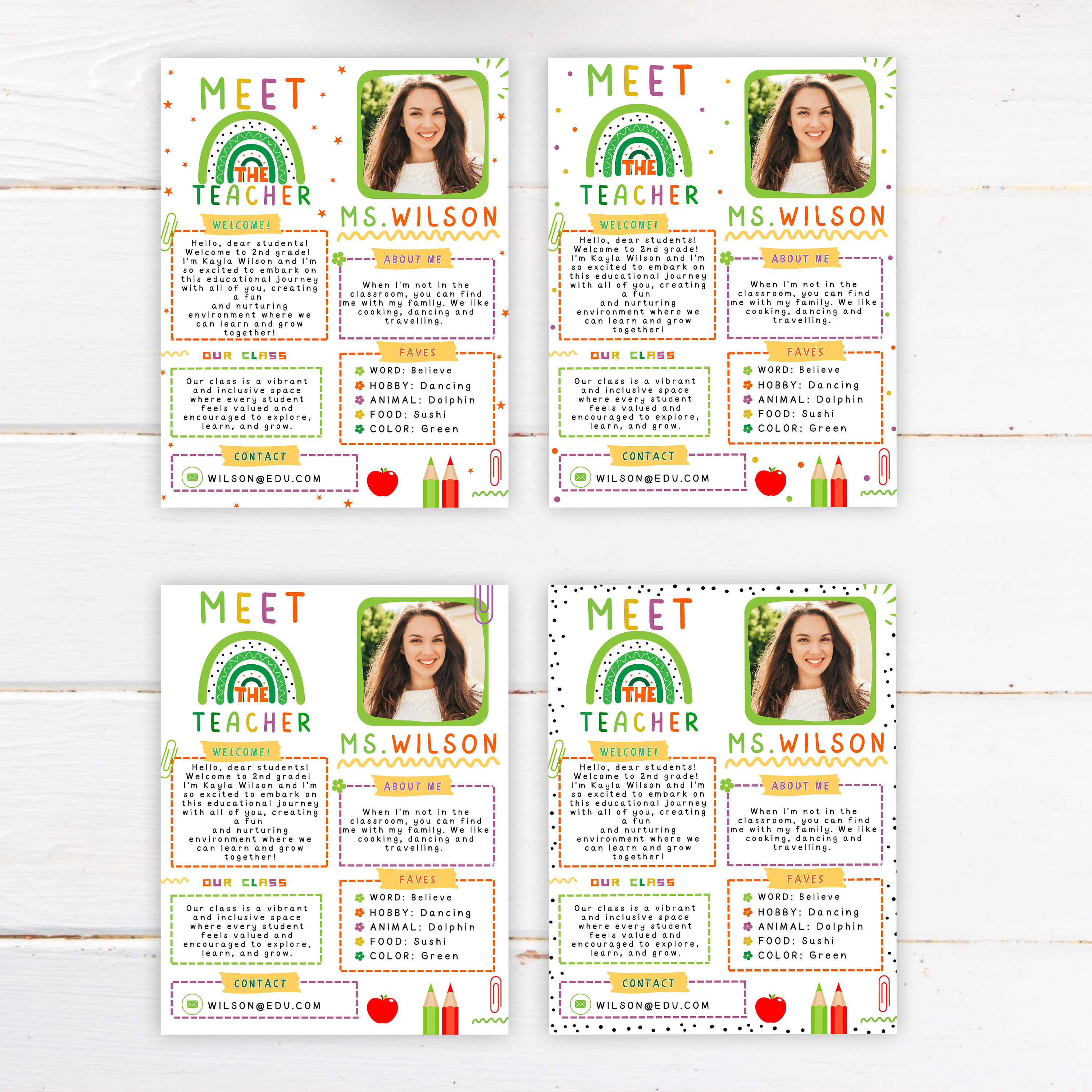 Meet the Teacher Editable Template Teacher Boho Rainbow Teacher Canva ...