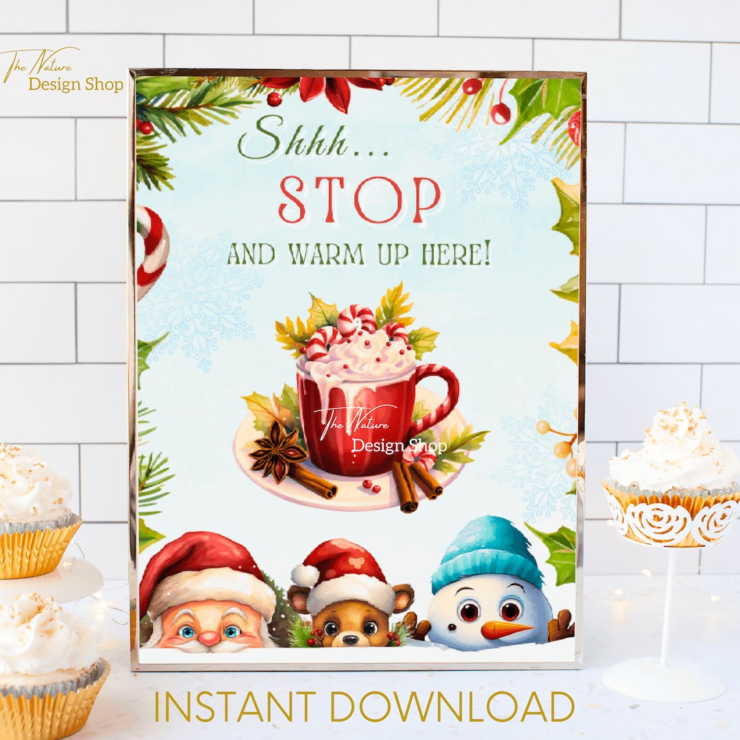 Hot Chocolate Bar Sign Printable Hot Cocoa Bar Sign Christmas Hot Cocoa ...