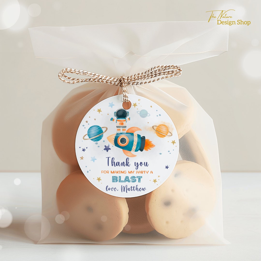 Editable Space Favor Tag Outer Space Thank You Tag Space Birthday Favor ...