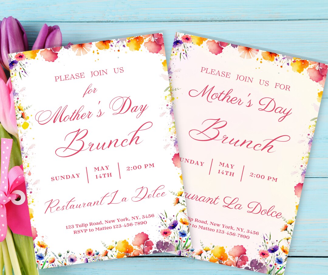 Mother's Day Lunch Invitation Editable Mother’s Day Party Invite Mother ...