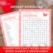 Valentines Day Word Search Valentine Word Search Valentines Day ...