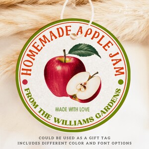 Editable Apple Jam Jar Labels Apple Butter Favors Jam Jar Stickers ...