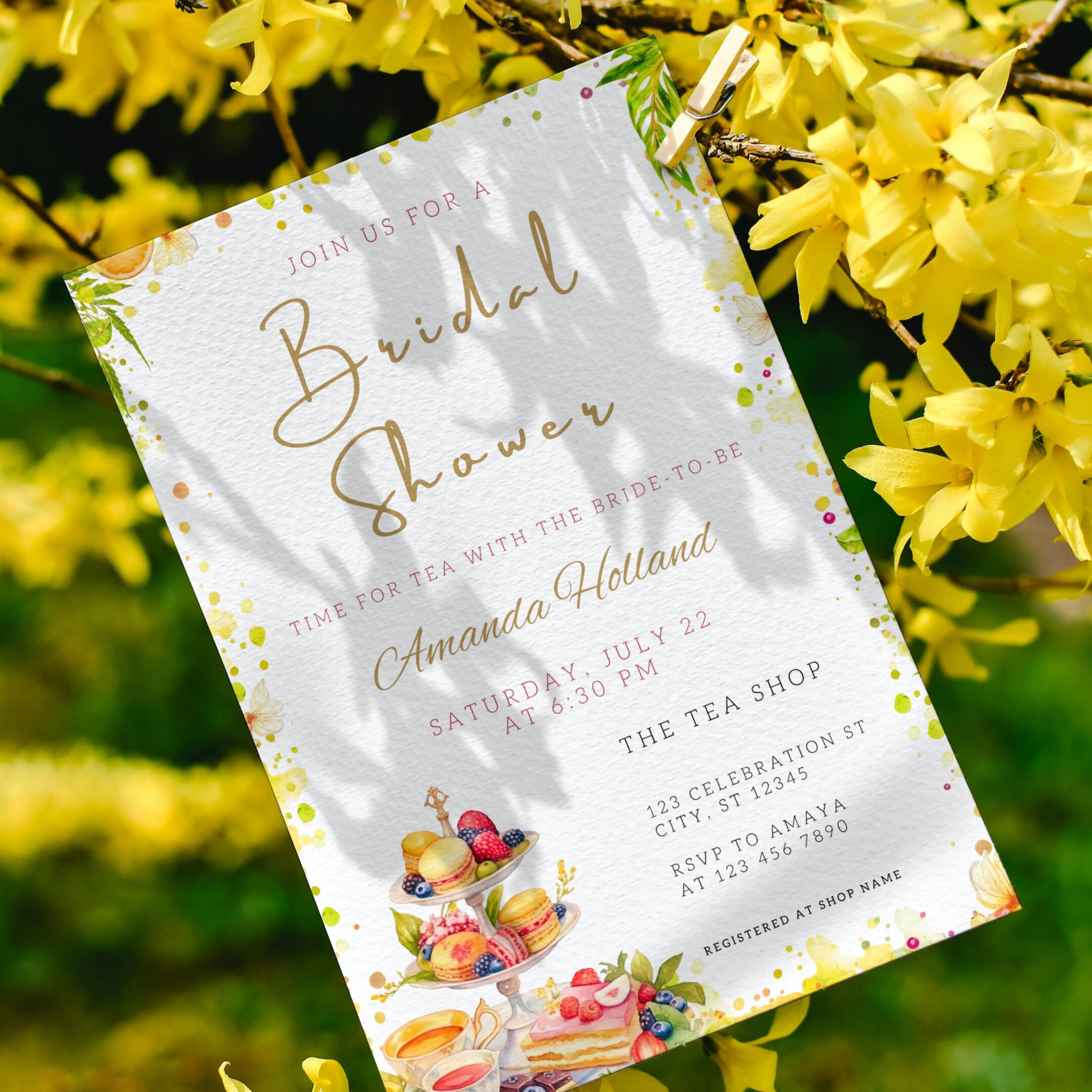 Tea With the Bride to Be Invitations Afternoon Tea Invitations High Tea ...