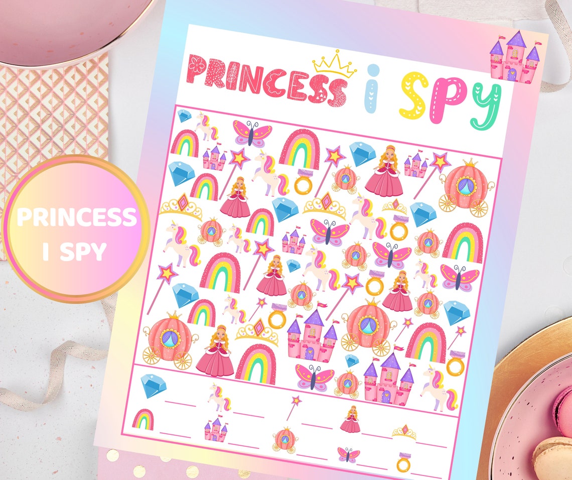 Princess I Spy Game Kids Princess Party Game Princess Birthday Party ...