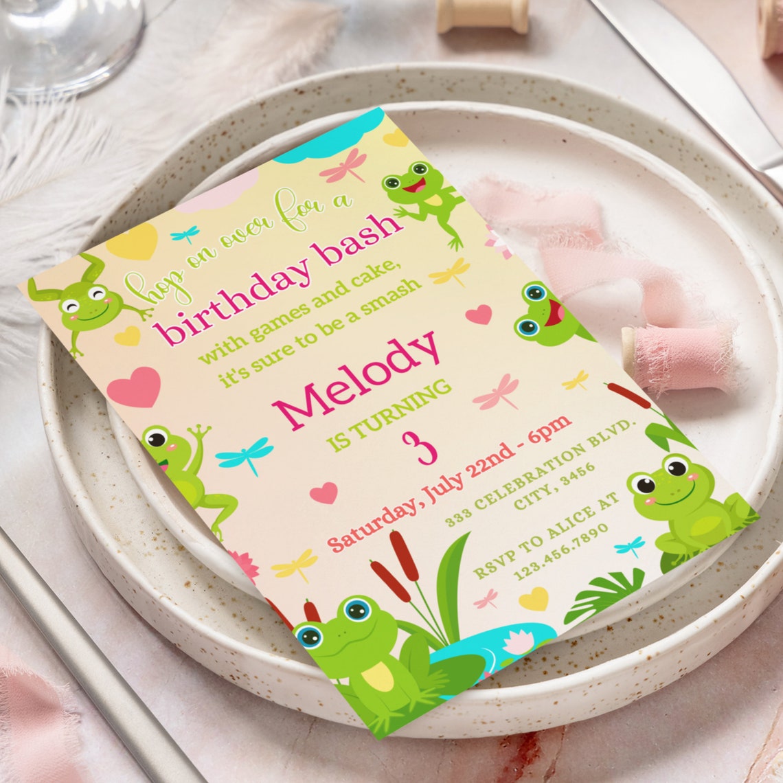 Frog Birthday Invitation Frog Party Invite Frog Invitations Toadally ...