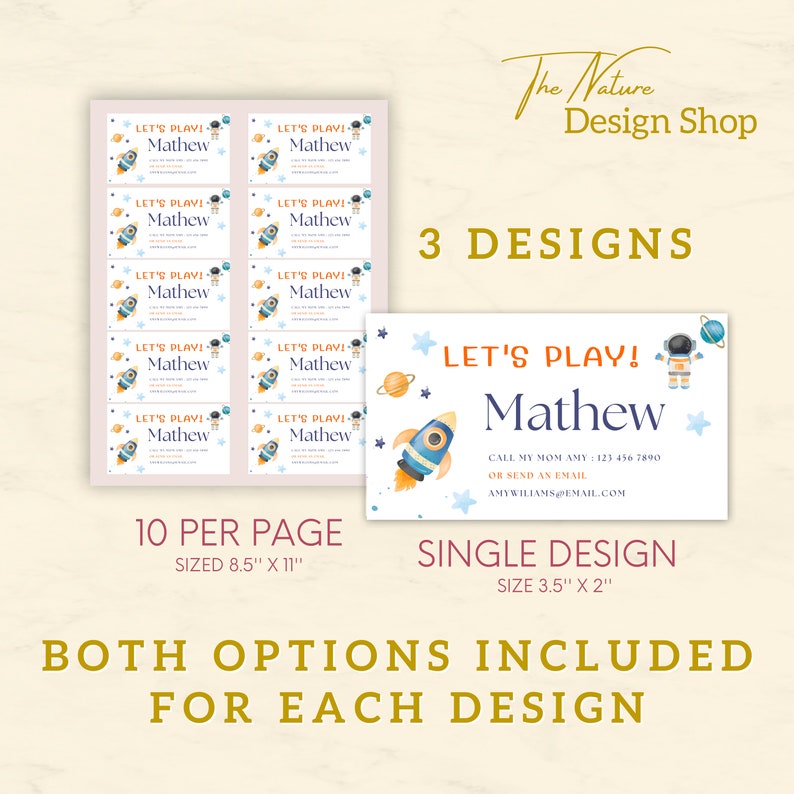 Kids Contact Cards Kids Playdate Cards Boys Keep in Touch for Kids ...