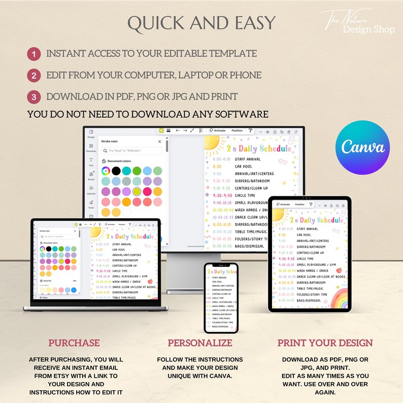 Editable Daily Schedule Template Preschool Teacher Daily Schedule ...