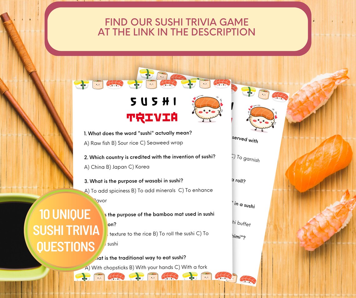 Sushi Party Placemat Sushi Coloring Activity Placemat Sushi Birthday ...