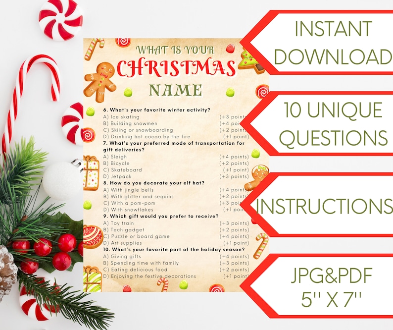 What is Your Christmas Name Game Xmas Party Games Classroom Zoom Games ...