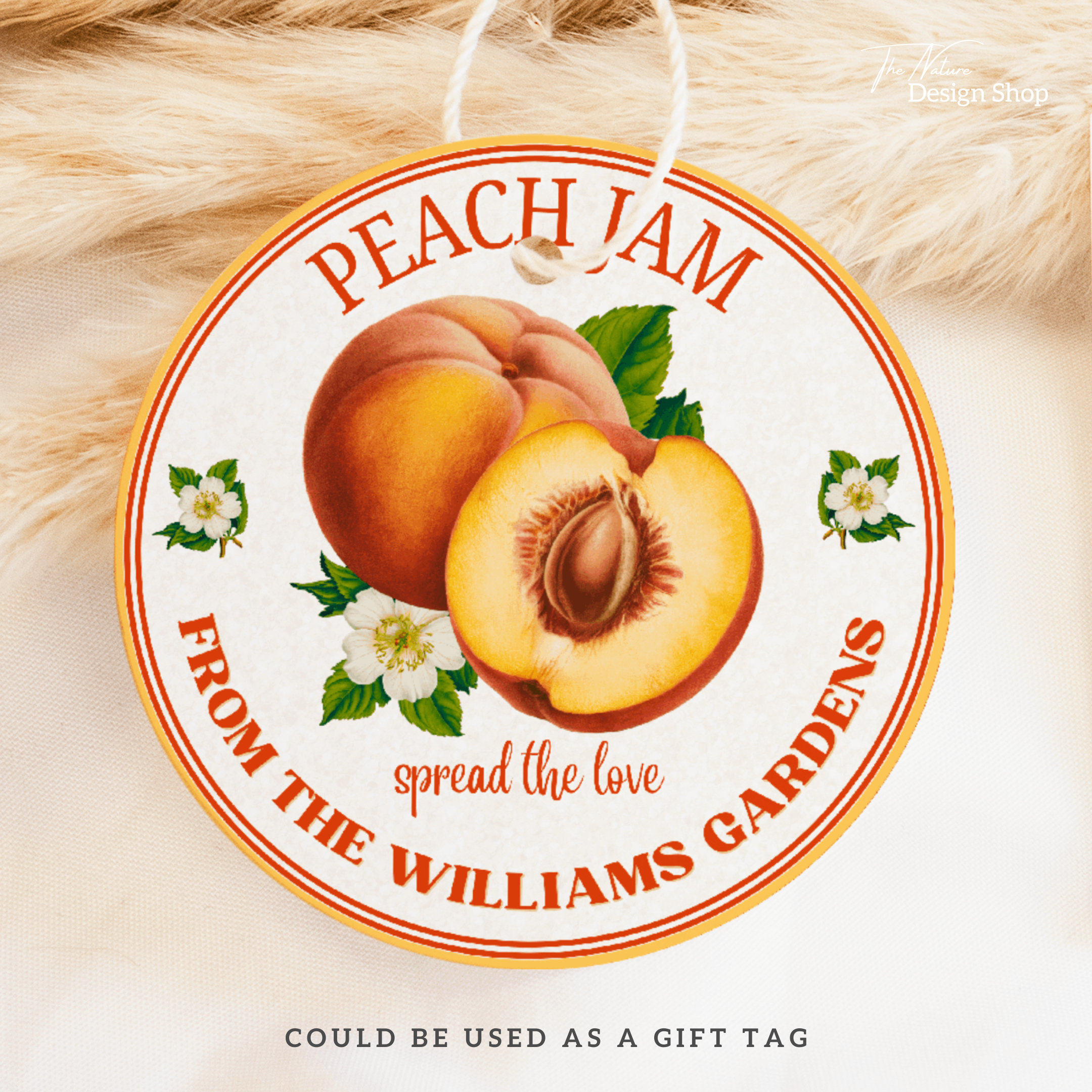 Editable Peach Jam Sticker Peach Jam Favor Stickers Template Jam Jar ...