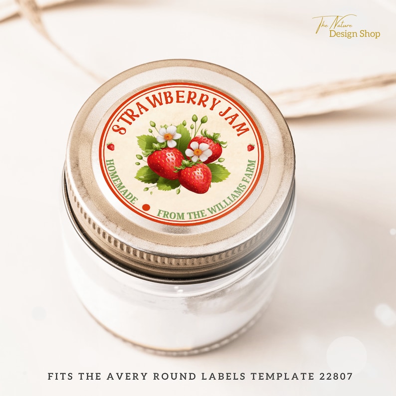 Editable Strawberry Jam Sticker Strawberry Jam Jar Labels Strawberry ...