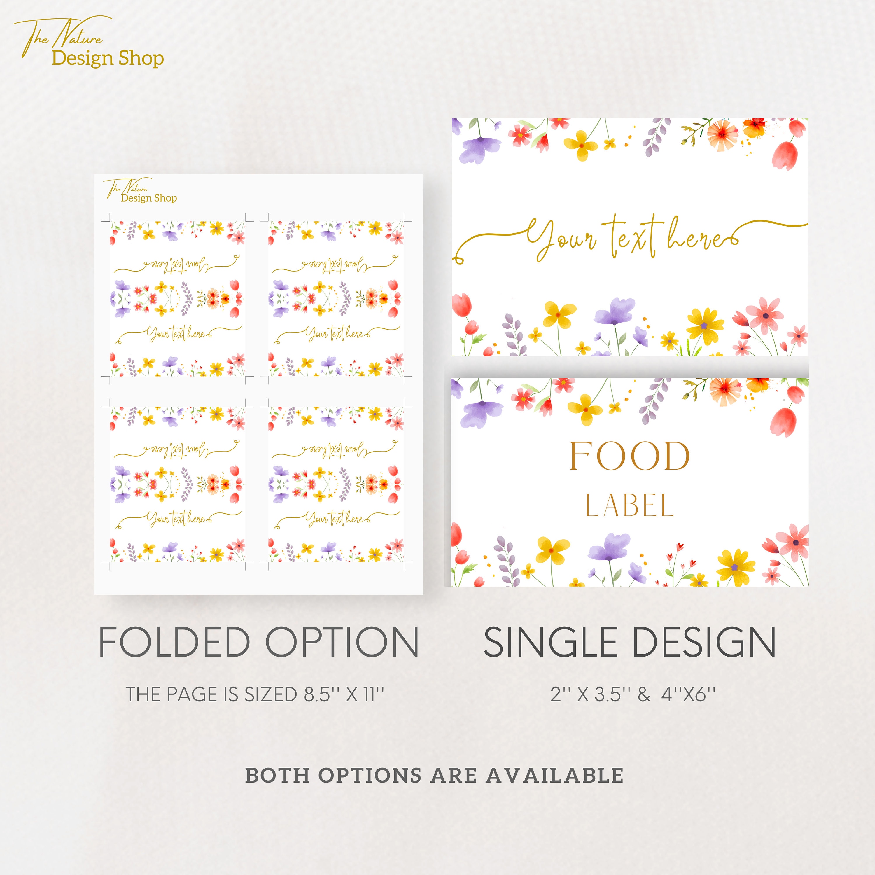 Editable Wildflower Food Label Wildflower Name Tag Wildflower Name ...