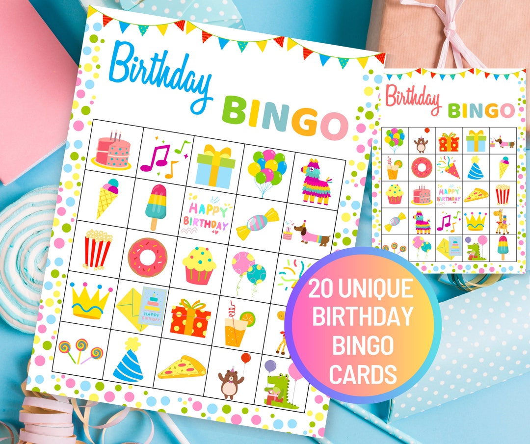 Birthday Bingo Game Kids Birthday Party Bingo Birthday Party Games Kids ...