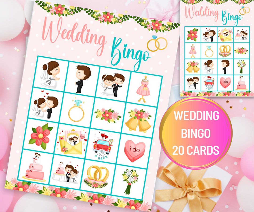Wedding Bingo Game Kids Wedding Activity Bridal Shower Bingo Kids ...