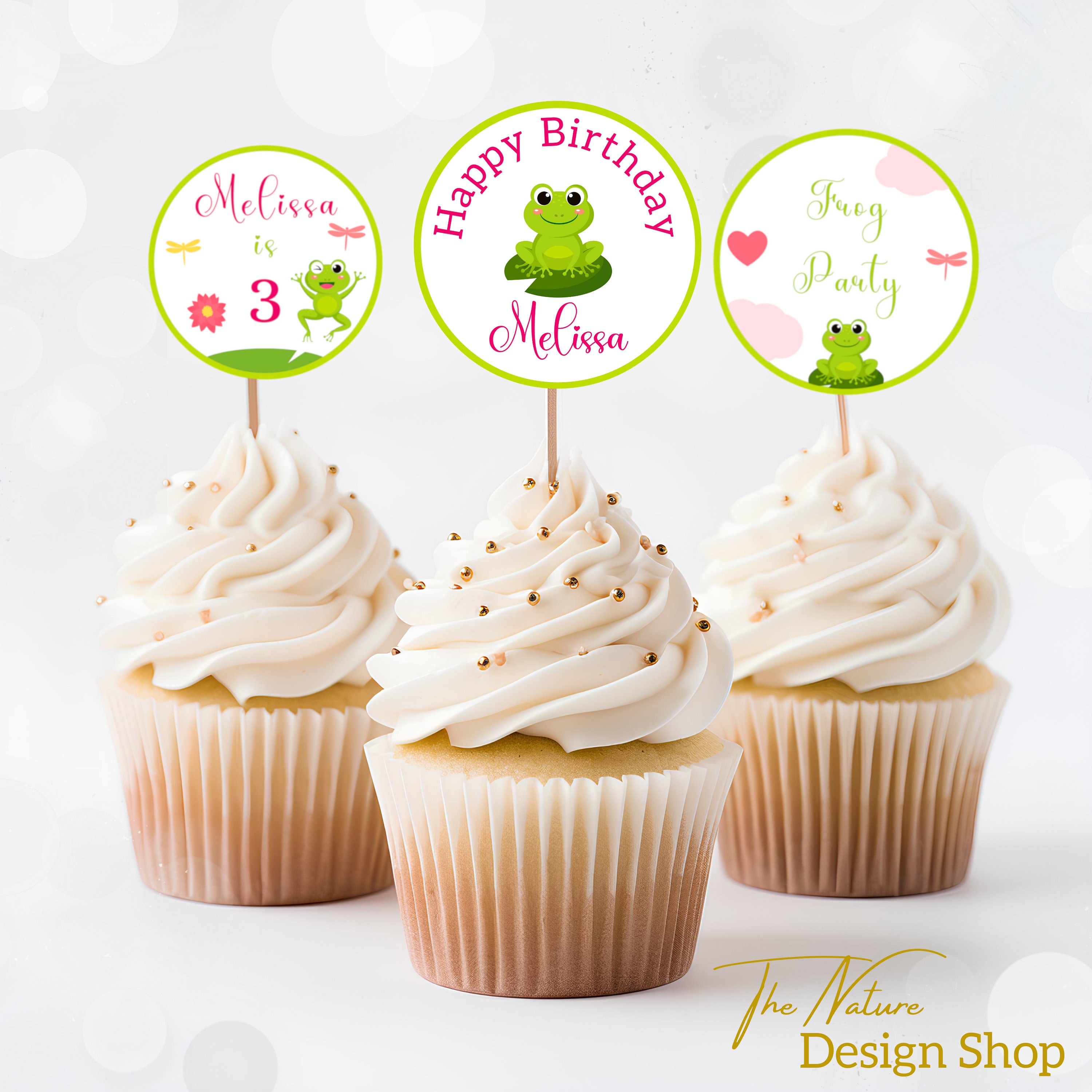 EDITABLE Frog Cupcake Topper Frog Cake Toppers Frog Birthday - Etsy