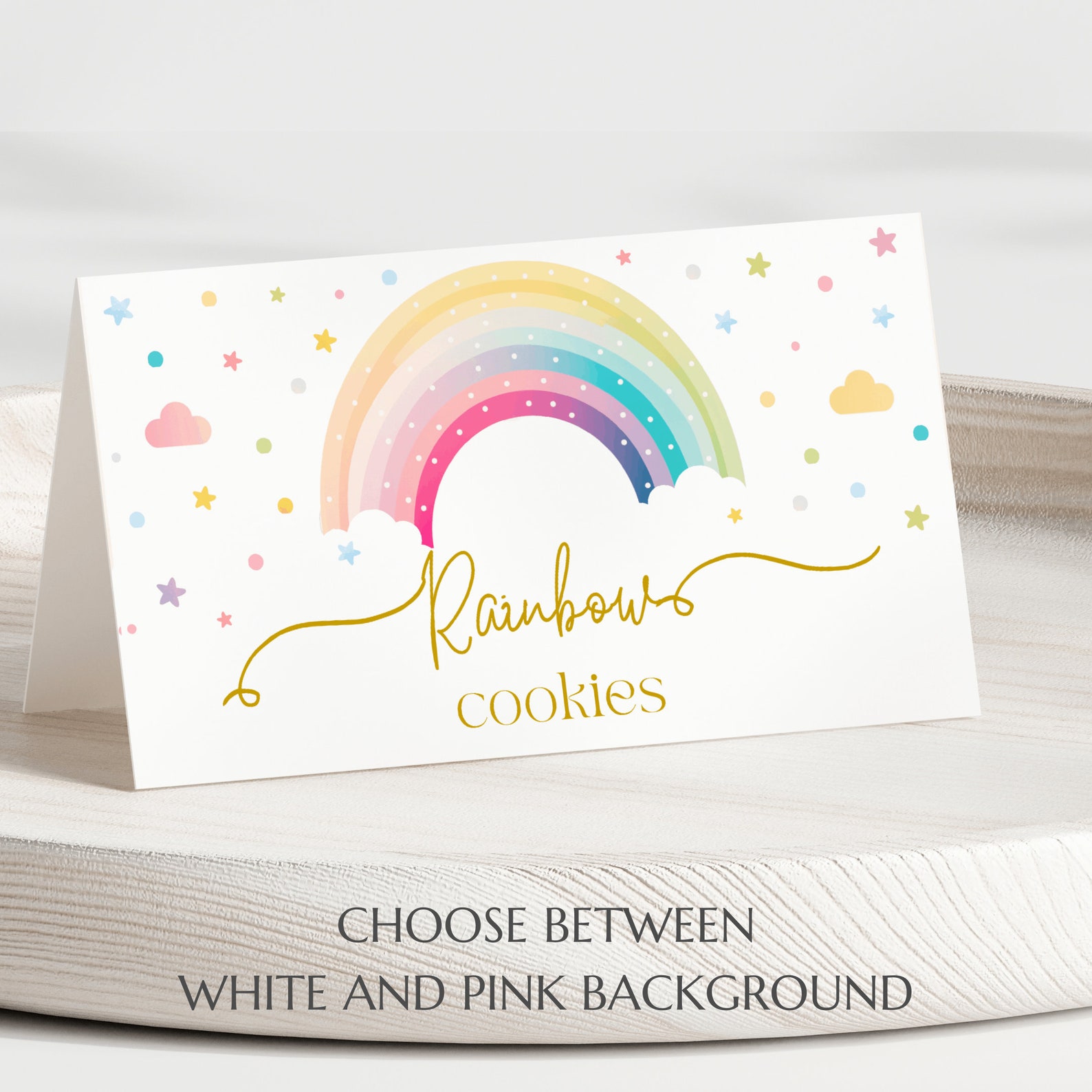 Editable Rainbow Food Label Tent Card Rainbow Name Tag Rainbow Place ...