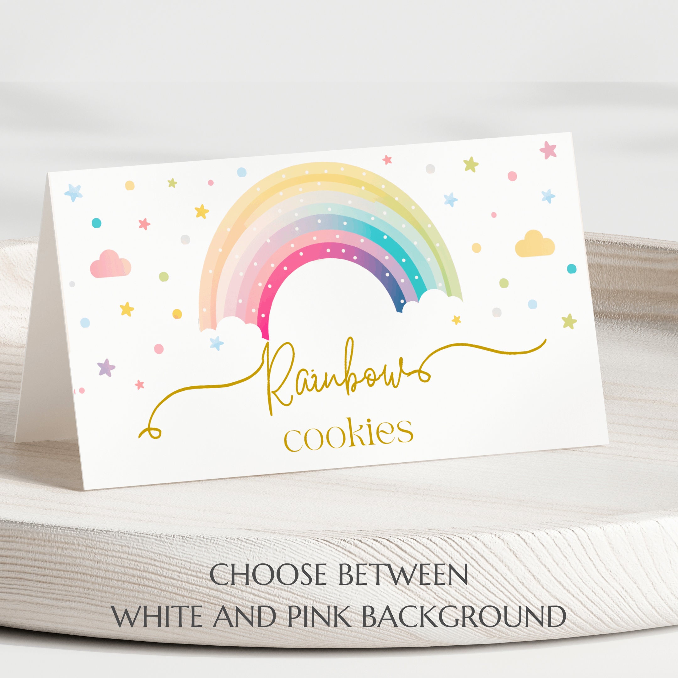 Editable Rainbow Food Label Tent Card Rainbow Name Tag Rainbow Place ...