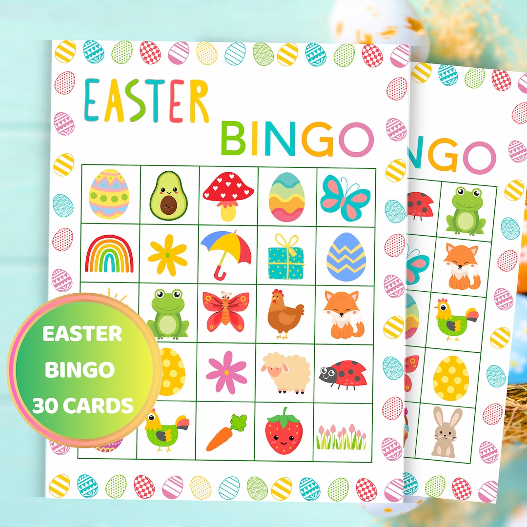 Easter Bingo Game Easter Bingo Cards Easter Bingo Sheets Bingo Easter ...