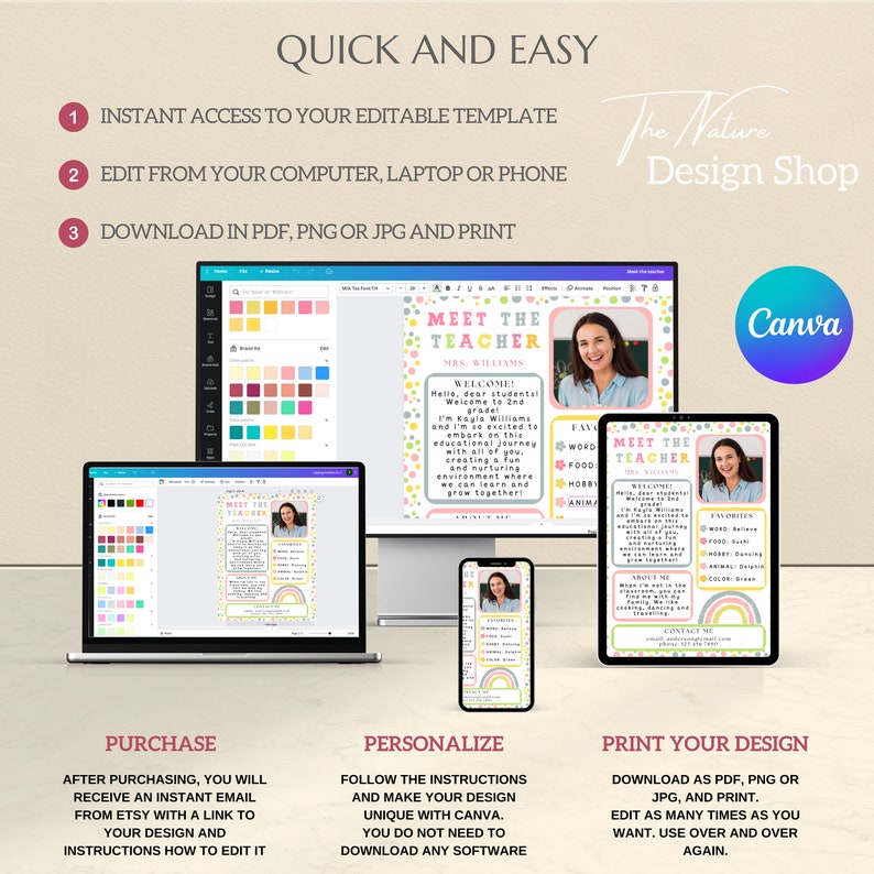 Meet the Teacher Editable Template Teacher Kindergarten Letter Template ...