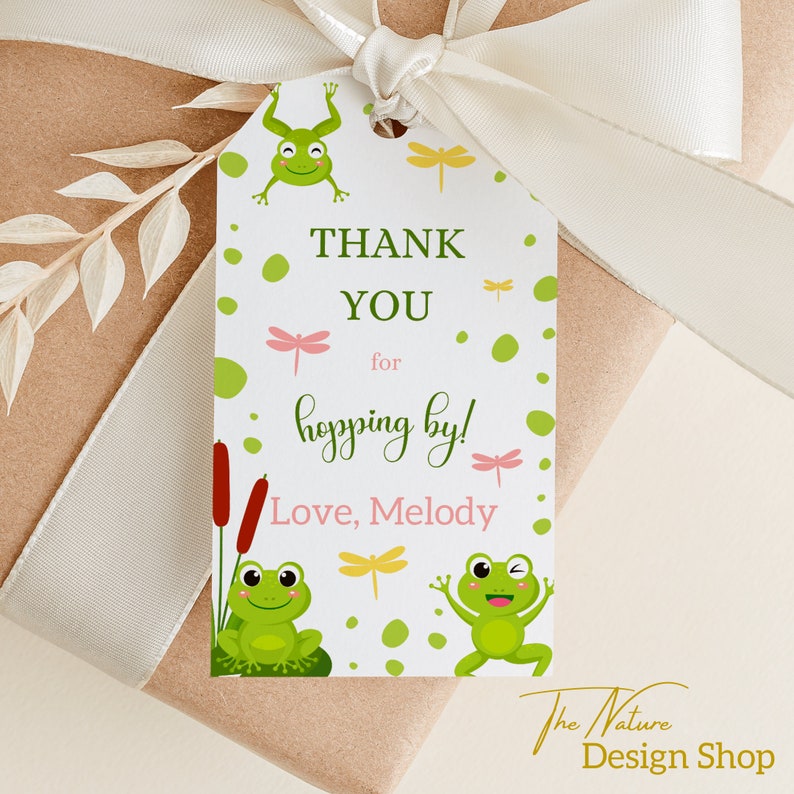 EDITABLE Frog Thank You Tag Frog Favor Tag Frog Birthday Decorations ...