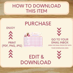Editable Princess Reward Chart for Girls Daily Routine Chart Princess ...