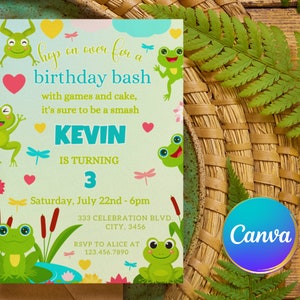 Frog Birthday Invitation Frog Party Invite Frog Invitations Toadally ...