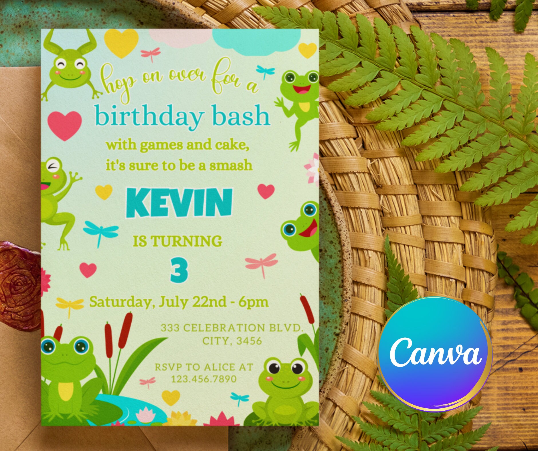 Frog Birthday Invitation Frog Party Invite Frog Invitations Toadally ...