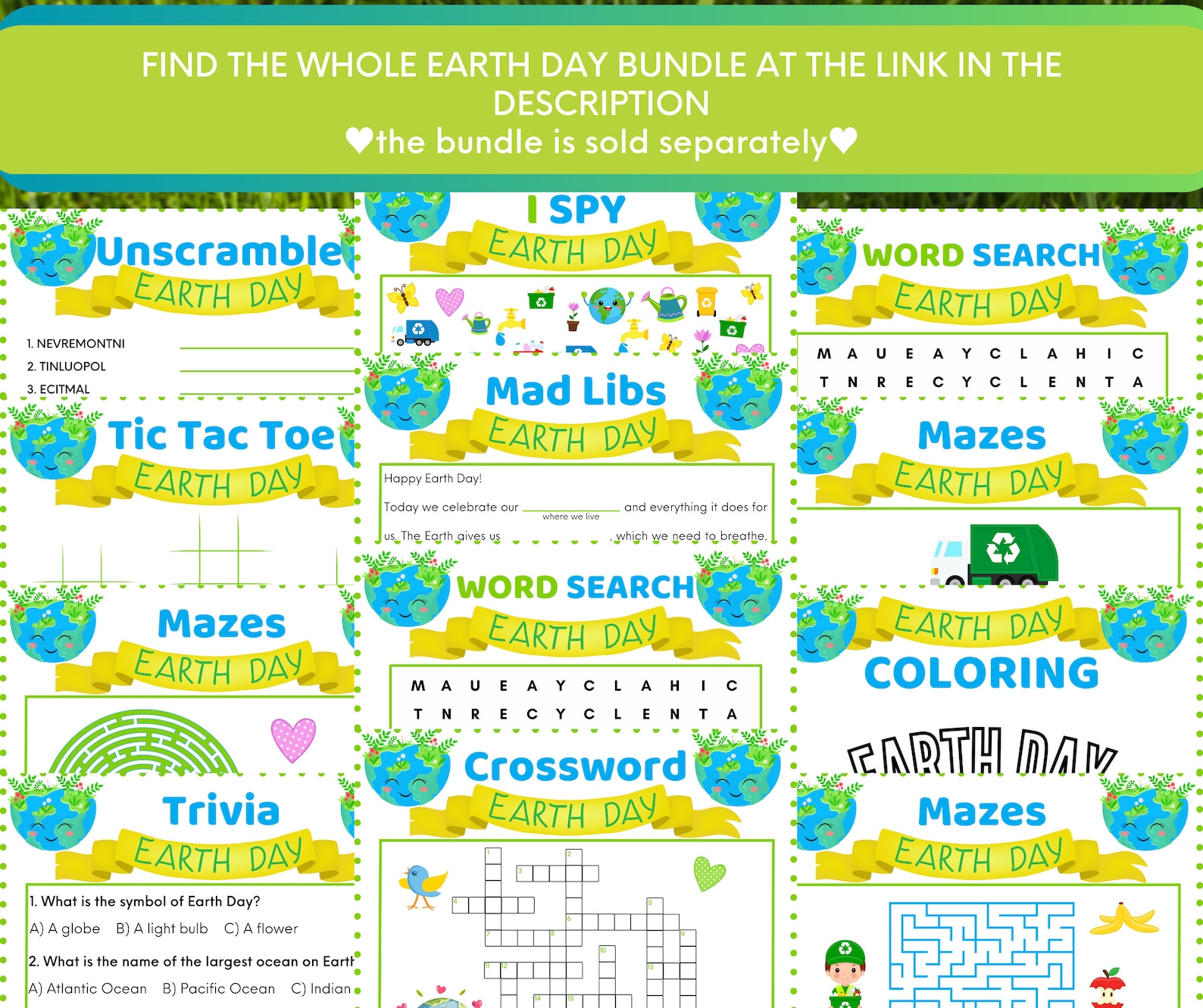 Earth Day Mad Libs Game Earth Day Printable Games Kids Earth Day ...