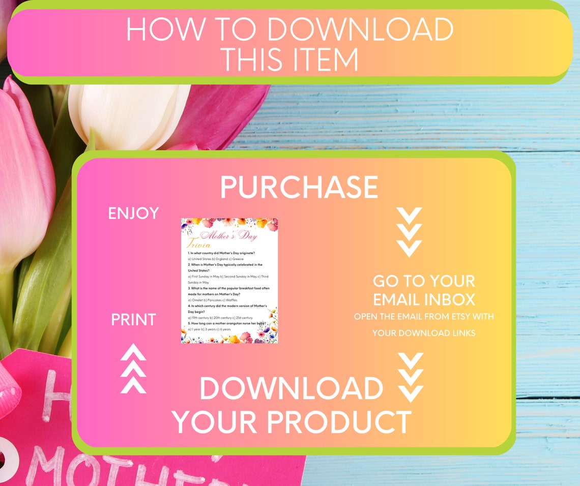 Mothers Day Trivia Game Mothers Day Kids Activities Mothers - Etsy