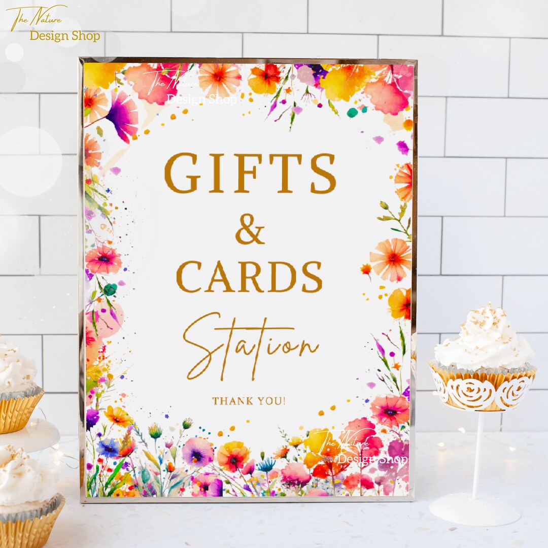 Editable Wildflower Sign Wildflower Sign Baby Shower Wildflower Cards ...