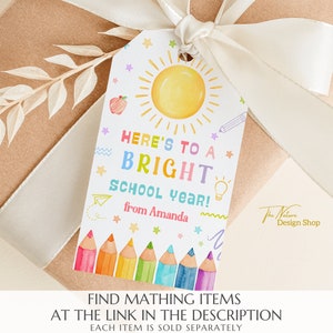 Editable Back to School Tag First Day of School Treat Tag School Gifts ...