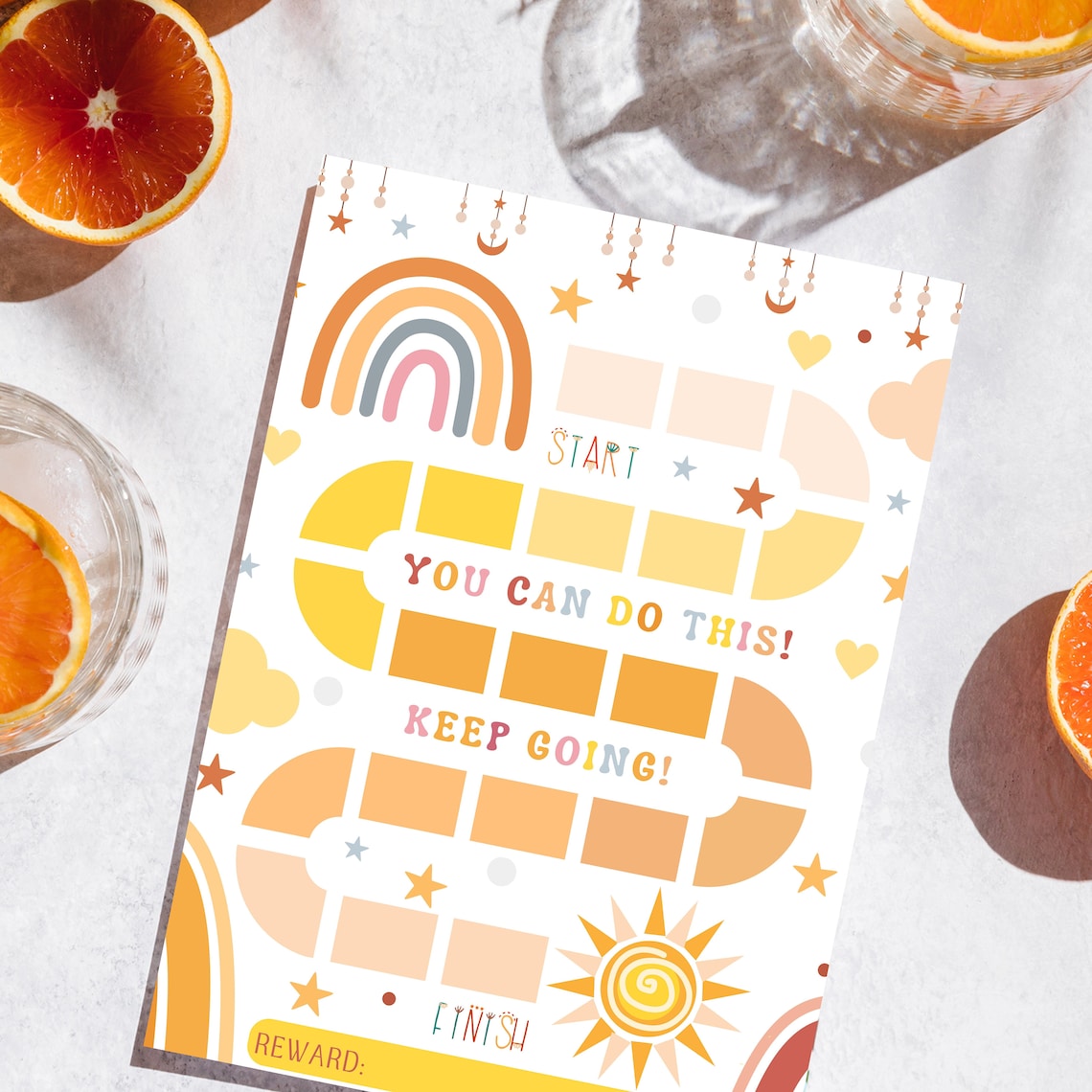 Boho Rainbow Reward Chart for Kids Daily Routine Chart Kids - Etsy