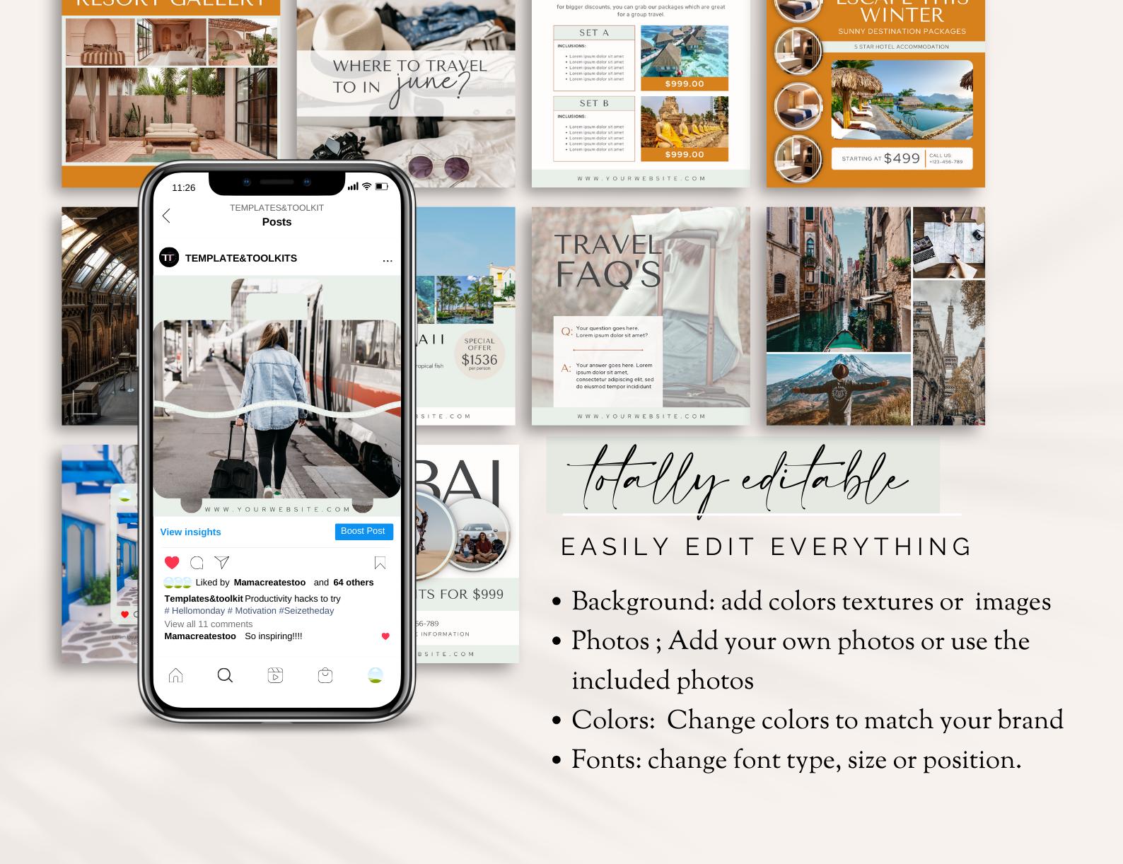 Travel Agent Instagram Post, Travel Agent Template, Travel Agency ...
