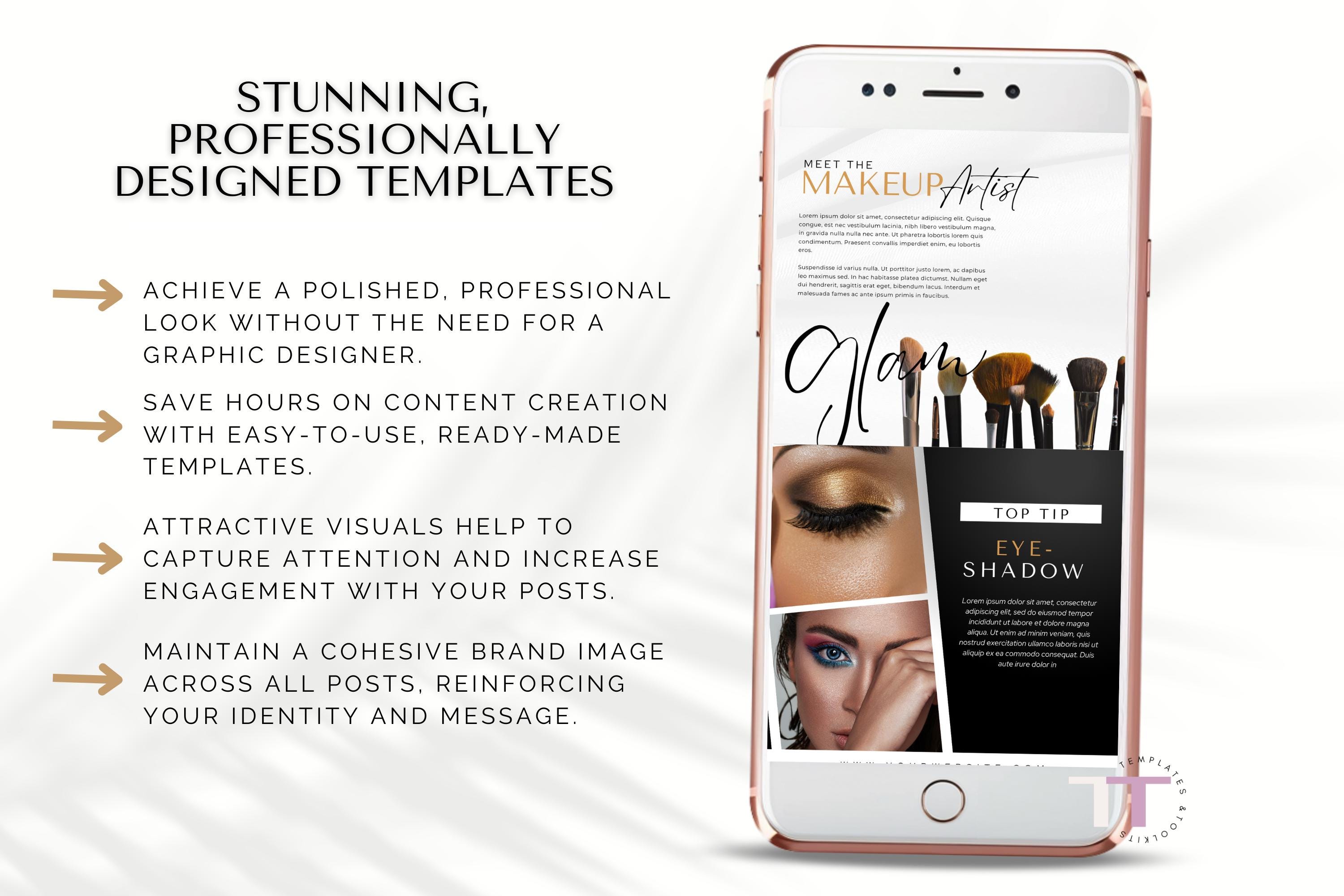 Makeup Artist Instagram Template, Beauty Instagram Post, MUA, Makeup ...