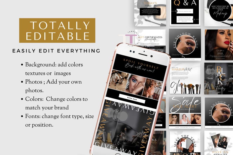 Makeup Artist Instagram Template, Beauty Instagram Post, MUA, Makeup ...