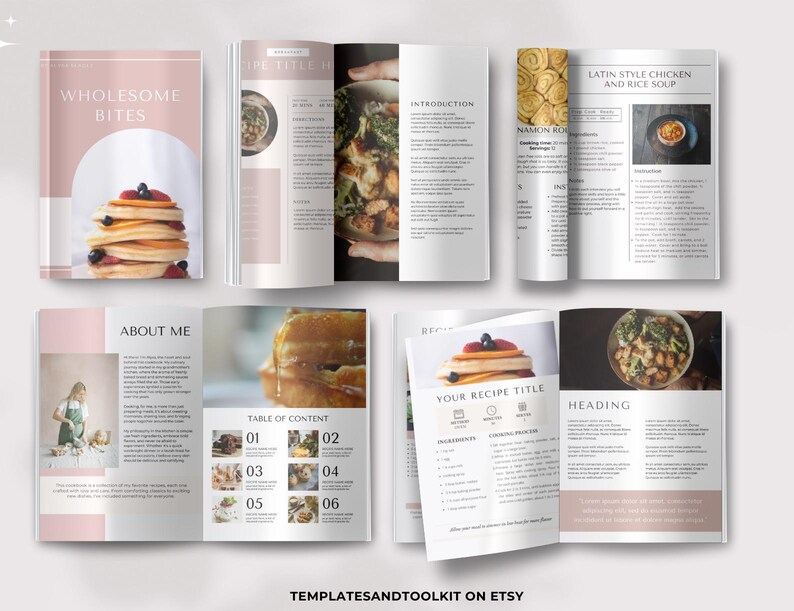 Cookbook Template, Recipe Template, Canva Template, Recipe Binder ...