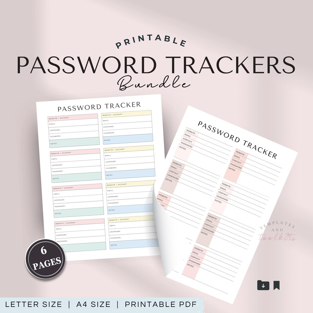 Password Tracker Printable, Password Keeper, Password Book, Password ...