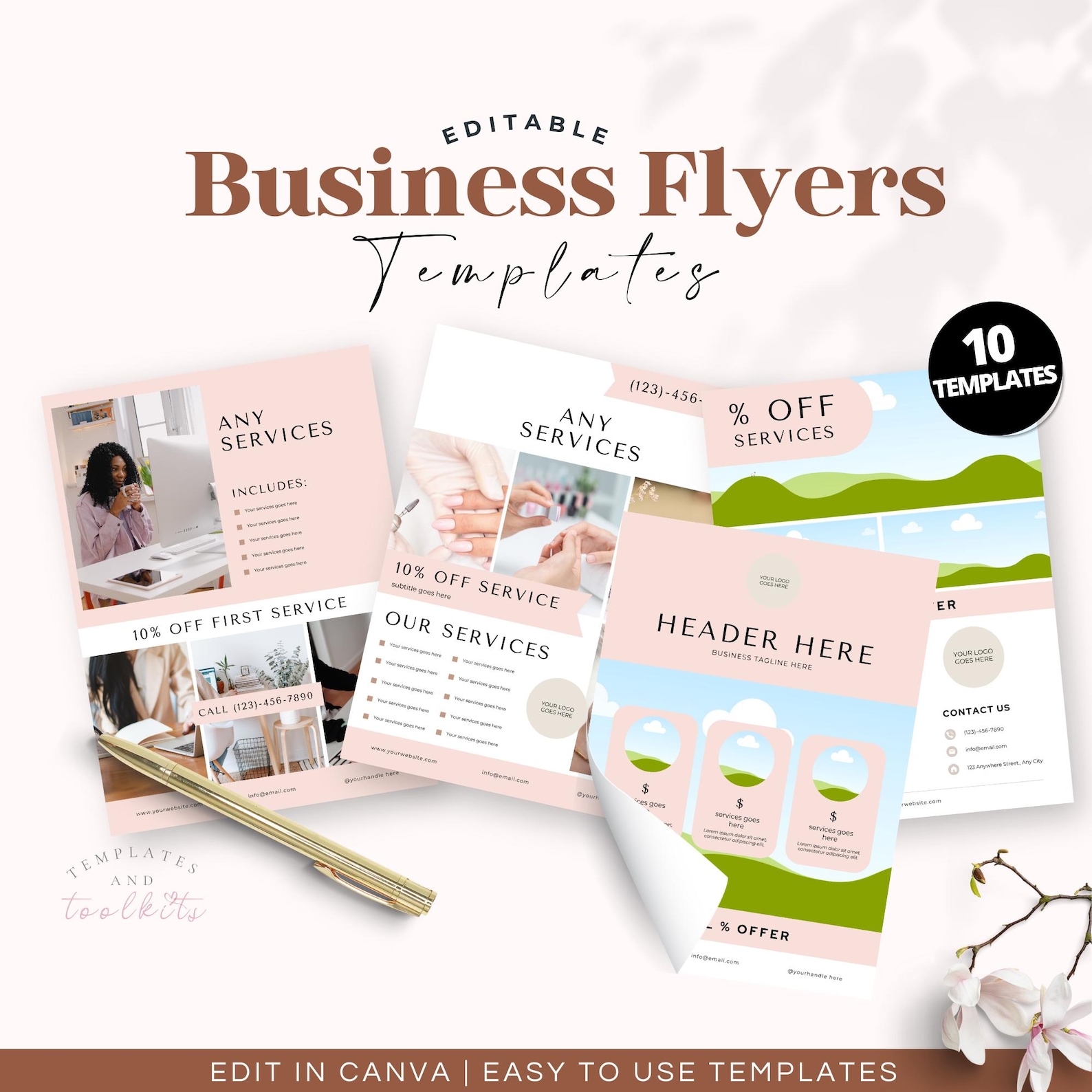 Business Flyer Templates 10 Pack Editable Template, Sales Flyers ...