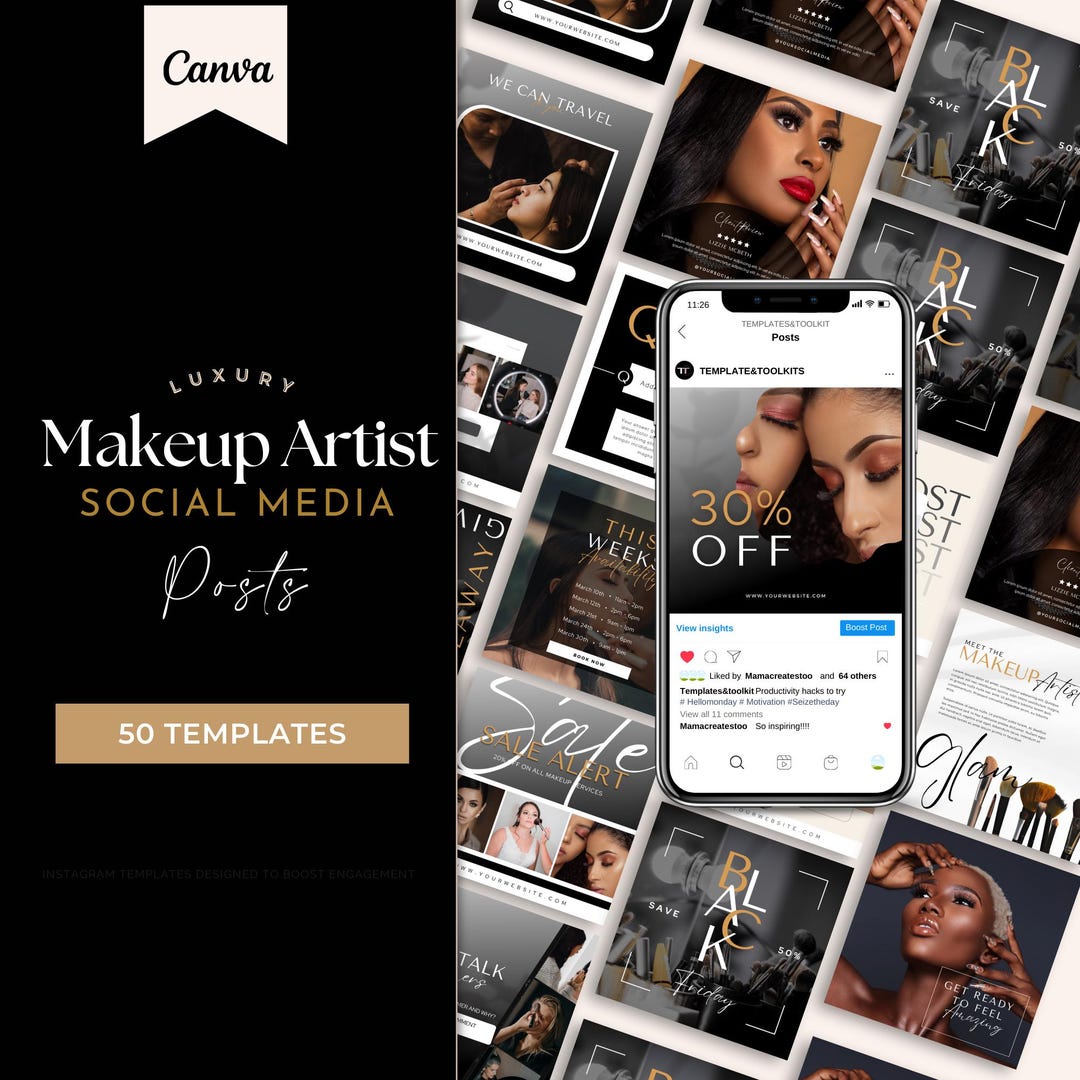 Makeup Artist Instagram Template, Beauty Instagram Post, MUA, Makeup ...