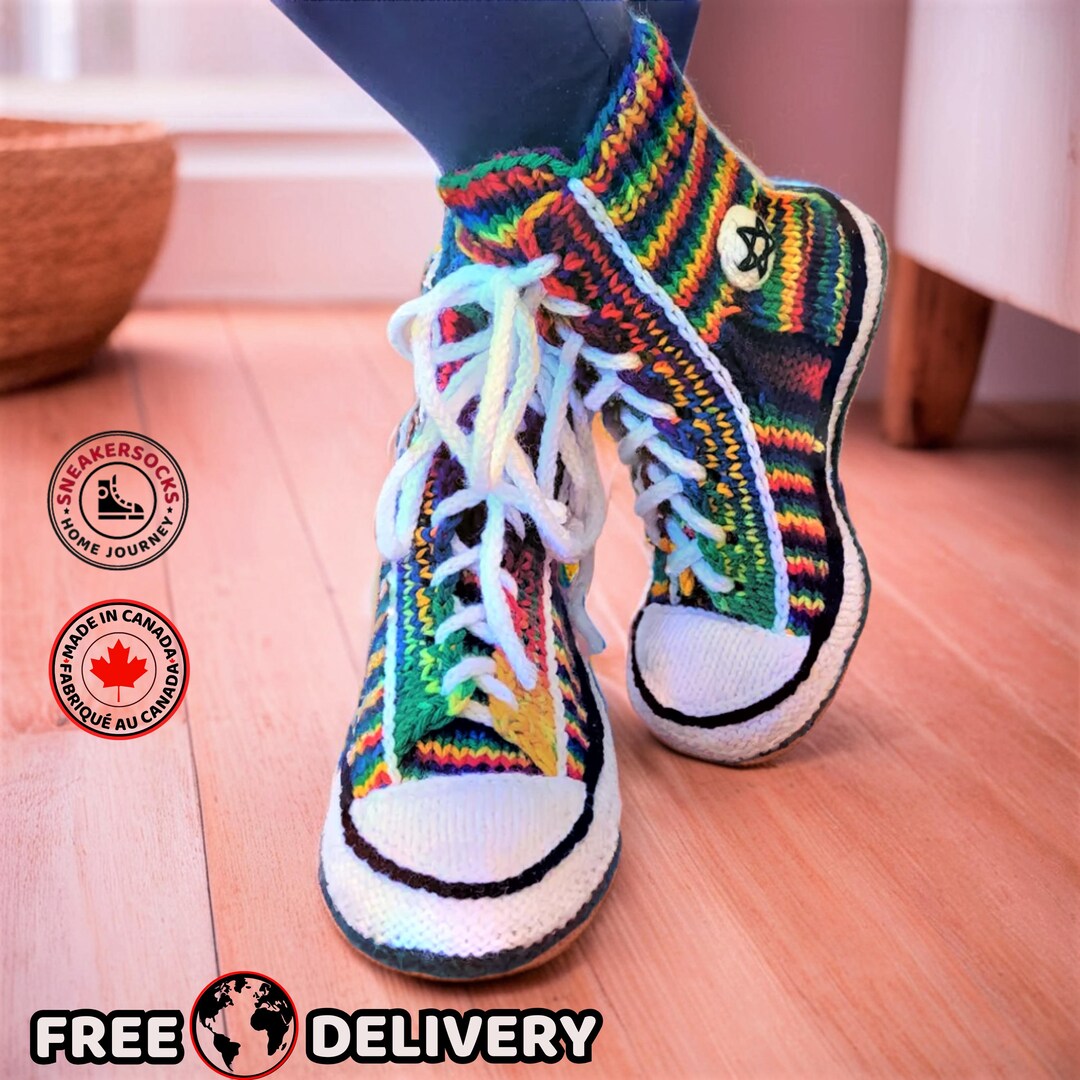 Handmade Holiday Gifts for Sneaker Lovers. Cute Knitted Converse-style ...