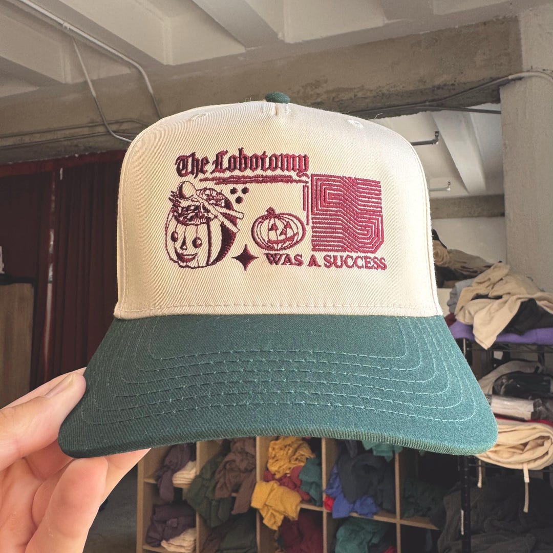 The Lobotomy Was a Success Pumpkin Embroidered Snapback Cream Made to ...